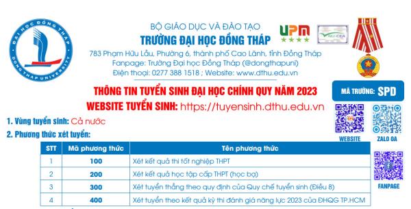 [THÔNG TIN TUYỂN SINH TRƯỜNG ĐẠI HỌC ĐỒNG THÁP NĂM 2023]